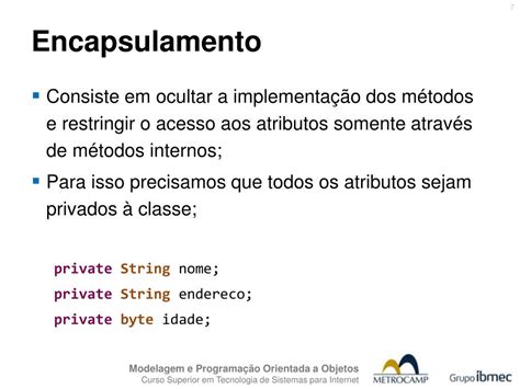 Ppt Atributos Encapsulamento E Interface Em Java Powerpoint