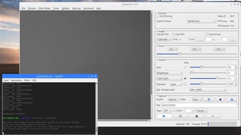 Screen Shot Of The Astronomy Imaging Program Oacapture On The Raspberry