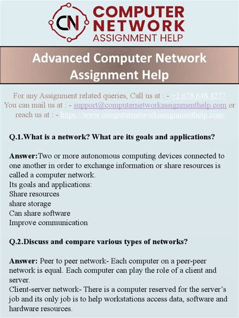 advanced computer network assignment help download free pdf