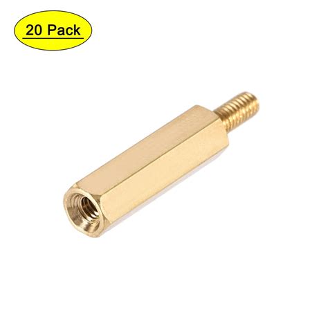 Uxcell Brass M25 20mm6mm Male Female Hex Standoff 20 Pack