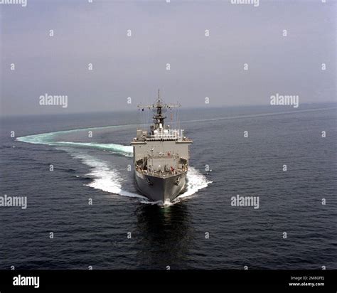 A Bow View Of The Dock Landing Ship Ashland Lsd 48 Underway After