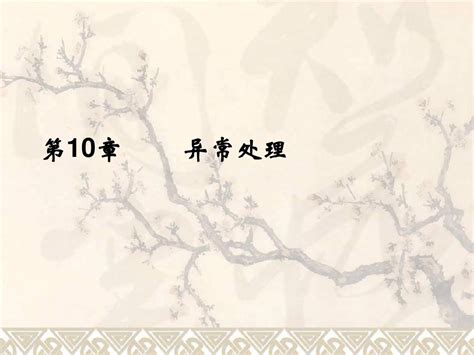 第10章 异常处理word文档在线阅读与下载无忧文档 第10章 异常处理word文档在线阅读与下载无忧文档