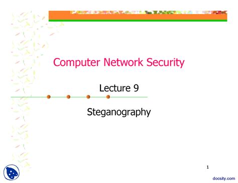 Steganography Part 1 Computer Network Security Lecture Slides Docsity