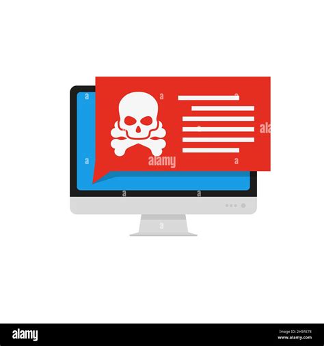 Computer Virus Great Design For Any Purposes Computer Screen Error Virus Icon Vector