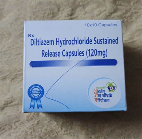 Diltiazem Hcl Sr 120 Mg 10 Capsules Api Generic Pharmacy