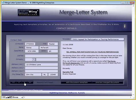 Free Filemaker Templates Mac Of Nightwing Enterprises Merge Letter