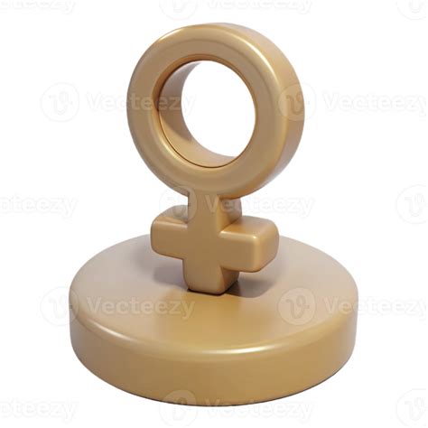 3d Golden Female Gender Symbol 52556457 Png