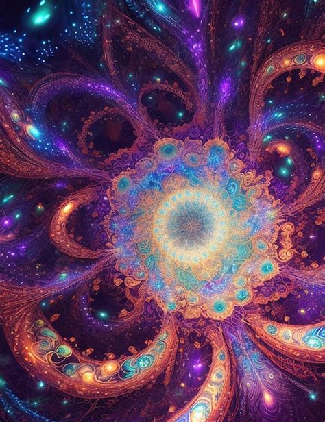 Premium Ai Image A Mesmerizing Pattern Of Fractal Light Particles Ripple And Flow In A