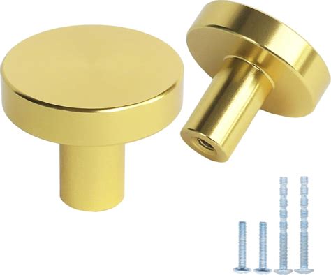 5 Pack Gold Cabinet Knobs Brushed Brass Dresser Knobs Brushed Gold
