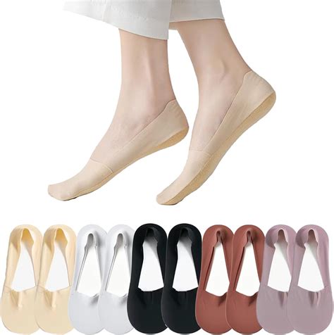 Flovazo 10 Pares De Calcetines Invisibles Para Mujer Calcetines De