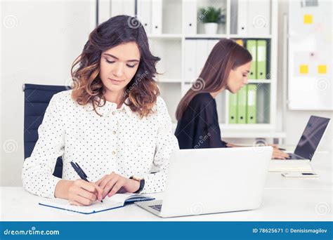 Two Secretaries Working In Office Stock Image Image Of Business