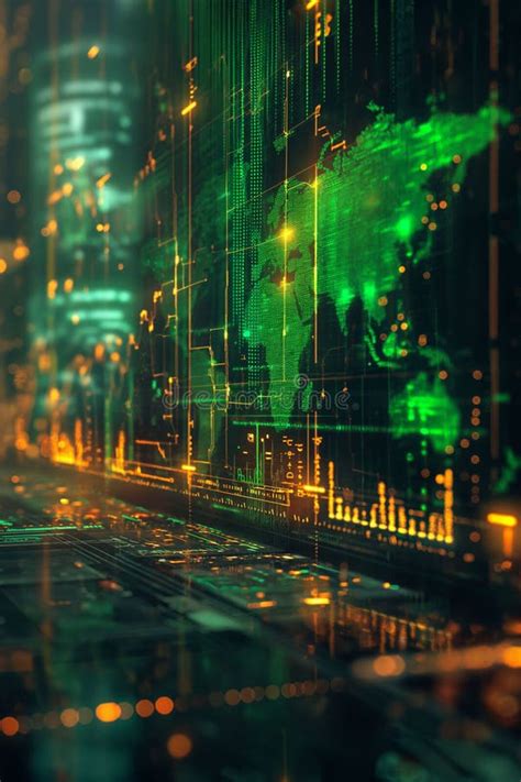 Futuristic Global Digital Interface Vibrant Lights And Data Streams Technology Innovation And