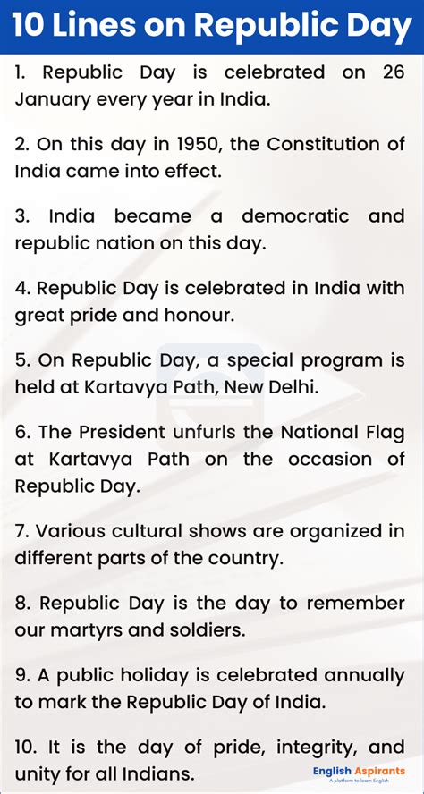 10 Lines On Republic Day Of India In English 2025