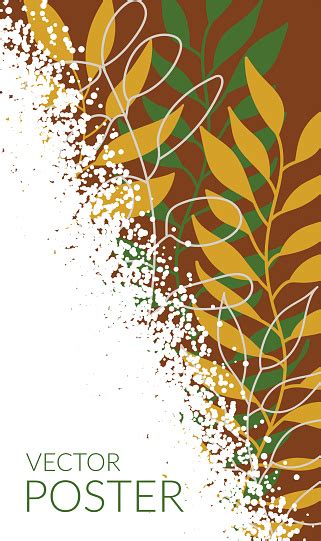 컬러 잎과 자연 배경 텍스트가 있는 텍스트가 있는 포스터를 도트 포장 광고 축하 소셜 네트워크에 대한 현대적인 평면 디자인 벡터