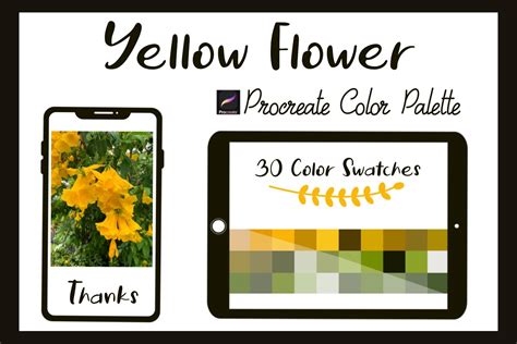 Procreate Color Palette Yellow Flower Graphic By Tanvara Digital Art · Creative Fabrica