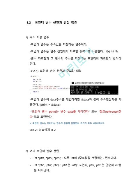 c 언어 포인터 정리공학기술레포트