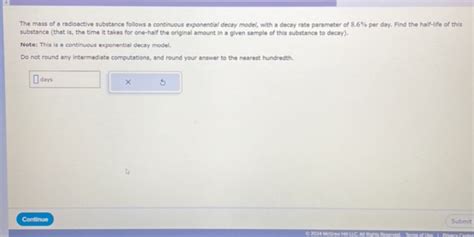 The Mass Of A Radioactive Substance Follows A StudyX