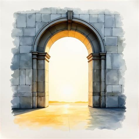 Free Threshold Between Worlds Image Archway Watercolor Portal