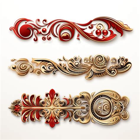 Luxury Decorated Border Pattern Set Pattern For Frame Border Generative Ai Stock Illustration