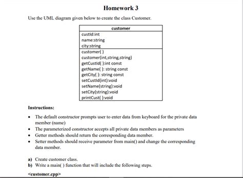 Solved Homework 3 Use The Uml Diagram Given Below To Create
