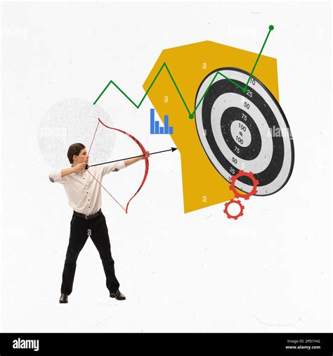 Target Creative Modern Conceptual Design Man Marketer Aiming A Bow