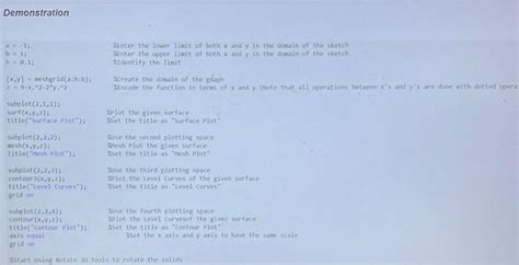 Solved Demonstration A−1b1b01 Xy Meshgrid