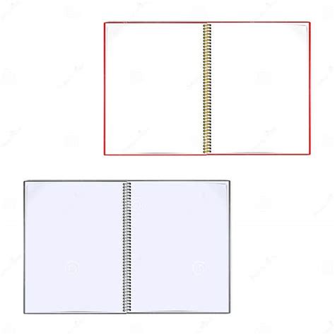 Open Wire Bound Notebook Vector Mock Up Metal Spiral Notepad Blank