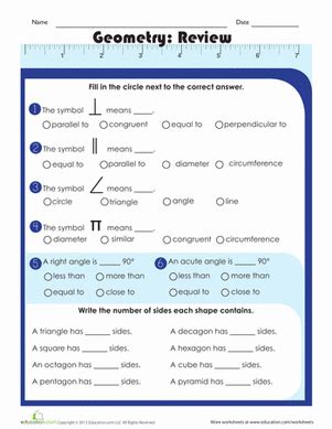 Geometry Basics Review Quiz 2 Worksheet Education Com