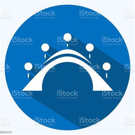 아이콘 브리지 시티 파크 기호에 적합합니다 긴 그림자 스타일 편집 가능한 간단한 디자인 디자인 템플릿 벡터 간단한 그림 연결에