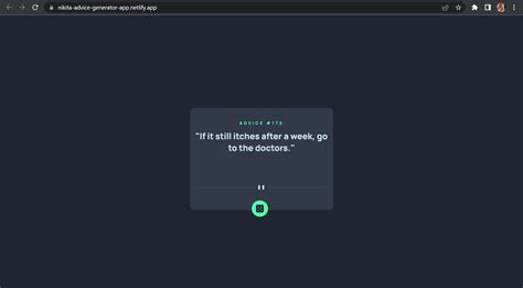 GitHub Nikita Advice Generator App