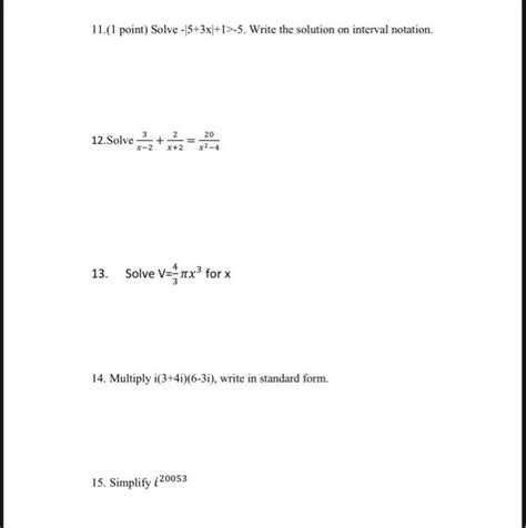 Solved 11 1 Point Solve −∣53x∣1−5 Write The Solution