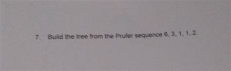 Solved 7 Build The Tree From The Prufer Sequence 63112