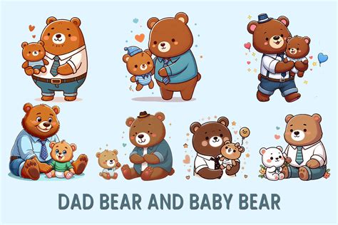 Dad Bear Baby Bear Father S Day Clipart Graphic By The Graphicsphere Creative Fabrica