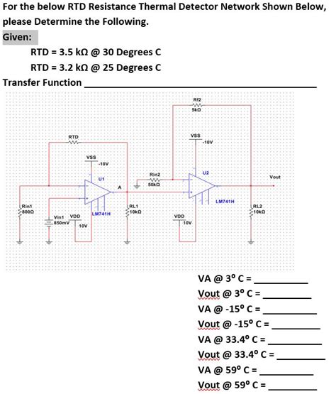 Solved For The Below RTD Resistance Thermal Detector Network Chegg
