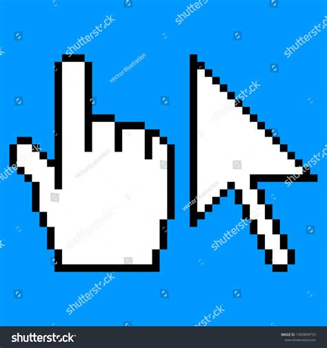 Pixel Arrow Hand Cursor Icon Created Stock Vector Royalty Free Shutterstock