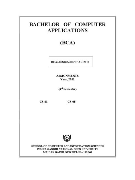 Bca 3 Assignment 2011 Pdf Computer Engineering Computing