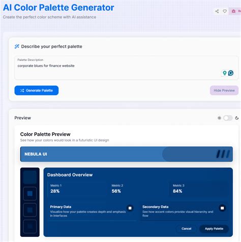 ai color palette generator webtoolscenter