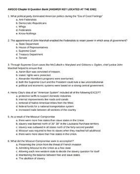 AMSCO Rd Edition Multiple Choice Chapter Quizzes Period TPT