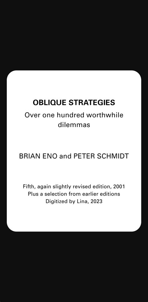 Oblique Strategies Apk免费下载 Openapk