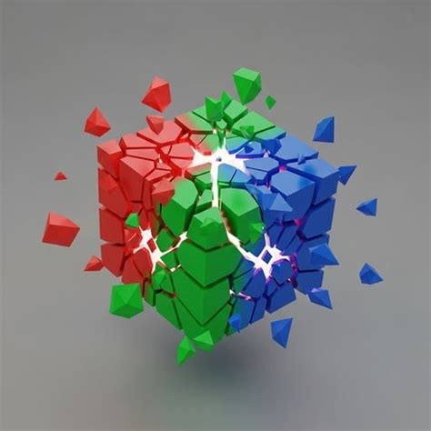 Free Exploding Rgb Cube Photo Cube Explosion Geometric Download