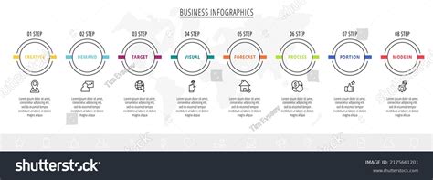 Infographics Circles Icons Line Vector Business Stock Vector Royalty