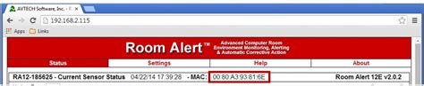 Where To Find The MAC Address And Serial Number Of A Room Alert Monitor AVTECH