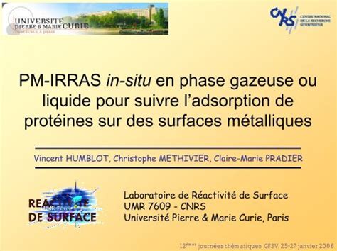 Pm Irras In Situ En Phase Gazeuse Ou Liquide Pour Suivre L