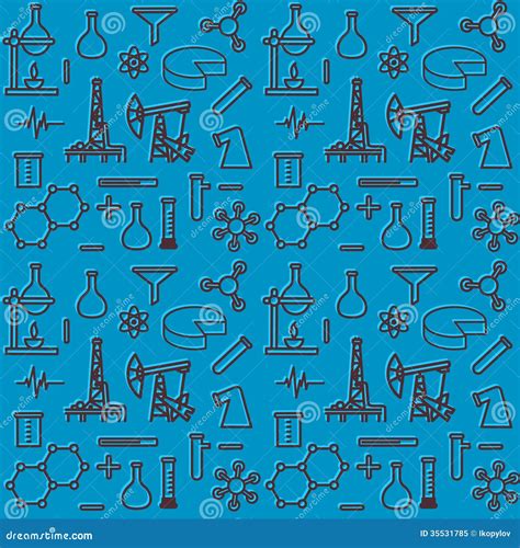 Seamless Pattern Of Scientific Icons Stock Vector Illustration Of