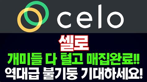 셀로코인 개미들 다 털고 매집완료 역대급 불기둥 기대하세요 Youtube
