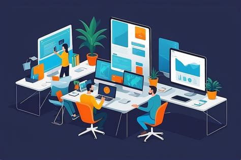 Premium Photo Design A Collaborative Digital Workspace With Multiple