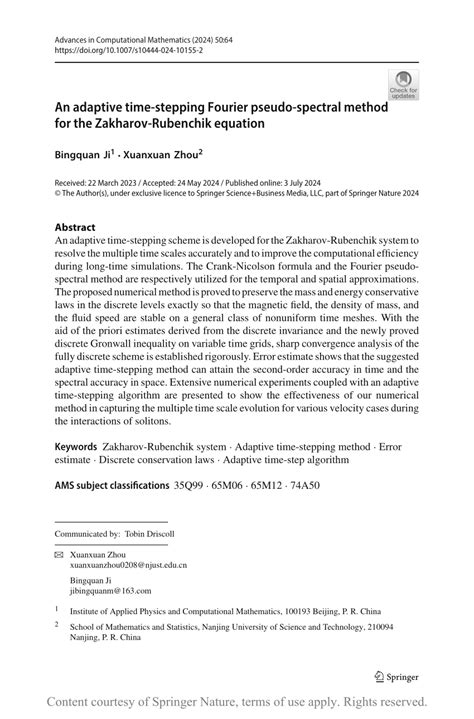 An Adaptive Time Stepping Fourier Pseudo Spectral Method For The