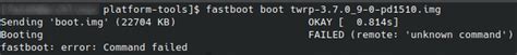 Failed Remote Unknown Command On Flashing Randroidroot