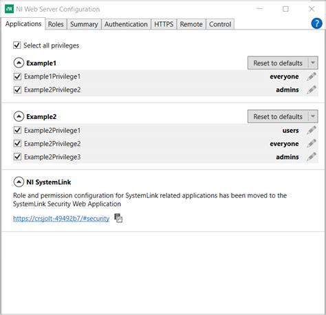 Configuring Web Services Privileges Using The Ni Web Server