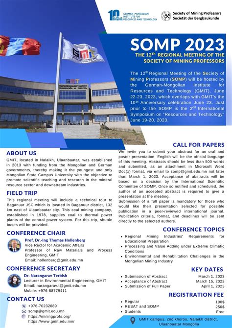 🇲🇳🇩🇪 Уул Уурхайн Профессоруудын Нийгэмлэг ийн Somp 12 р Бүсийн уулзалтыг Монгол Германы